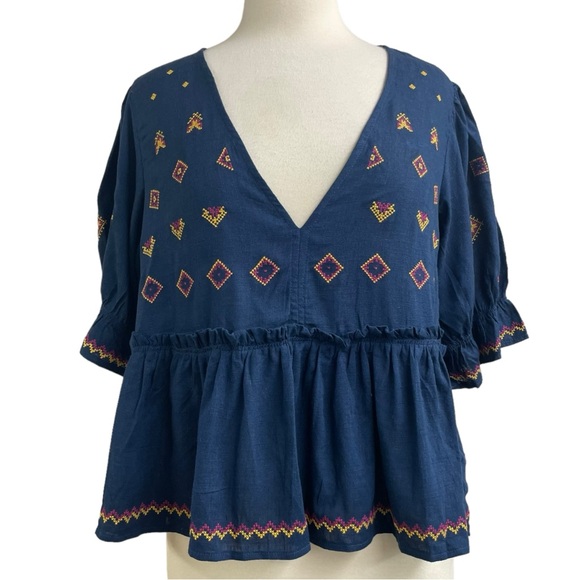 Petal & Pup | Tops | Petal Pup Nwt Dawston Cotton Linen Embroidered Top ...